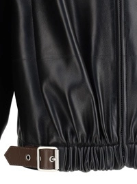 Loewe Elasticated Zipped Leather Jacket - Black