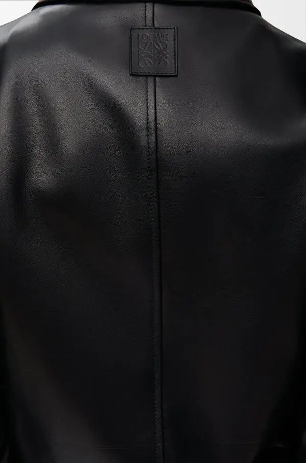 Loewe Elasticated Zipped Leather Jacket - Black