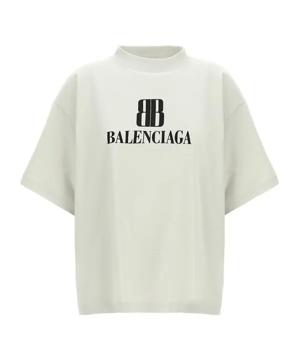 Balenciaga Logo Printed Cropped T-shirt