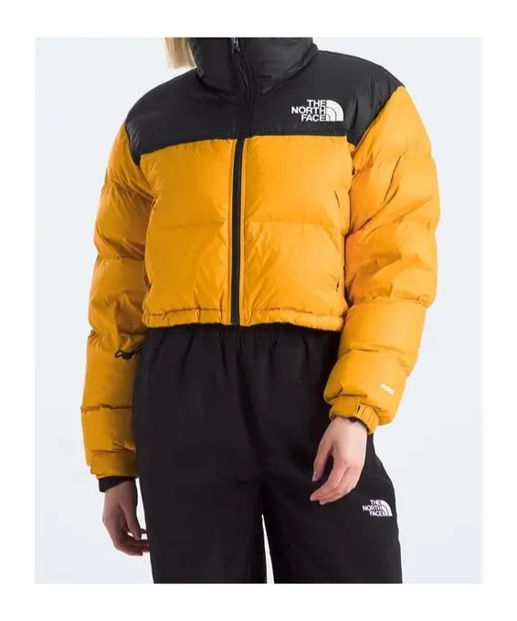 The North Face Nuptse Cropped Down Jacket - Yellow