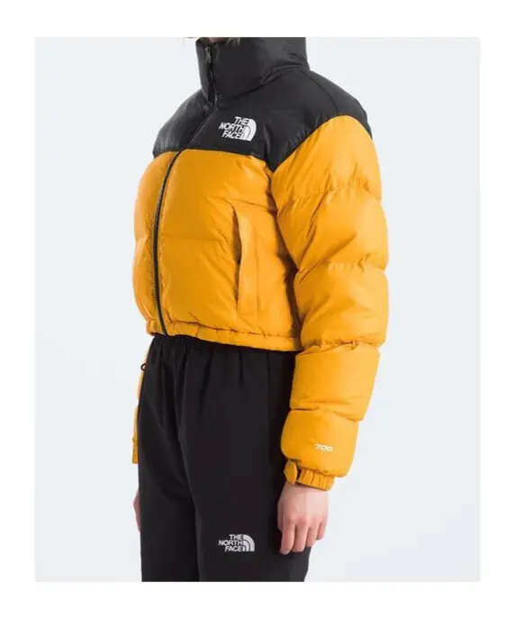 The North Face Nuptse Cropped Down Jacket - Yellow