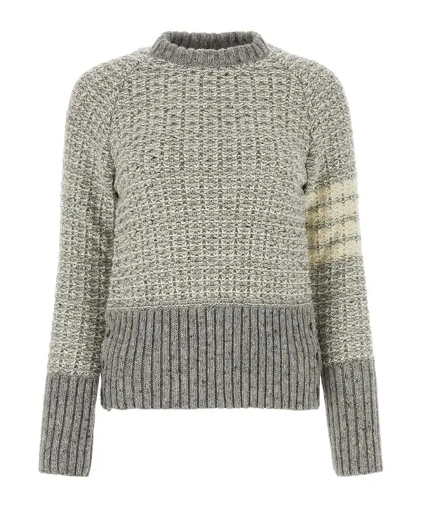 Thom Browne 4-bar Crewneck Jumper - Light Gray