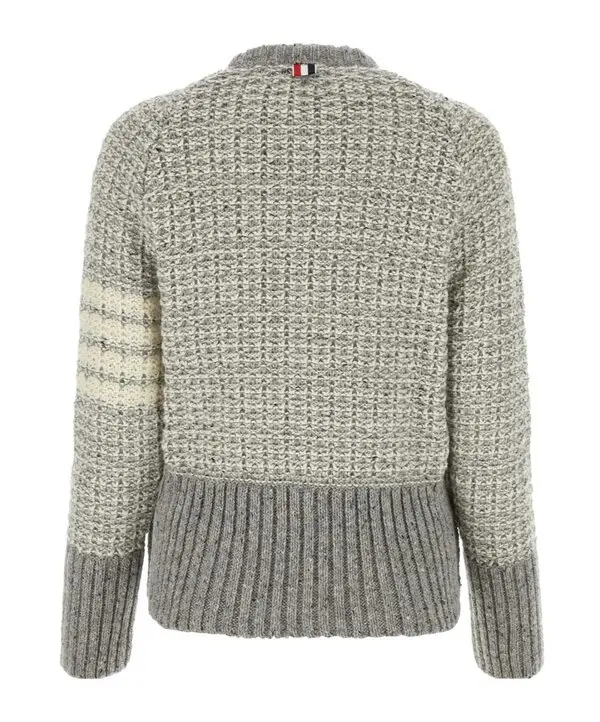 Thom Browne 4-bar Crewneck Jumper - Light Gray