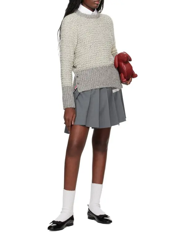 Thom Browne 4-bar Crewneck Jumper - Light Gray