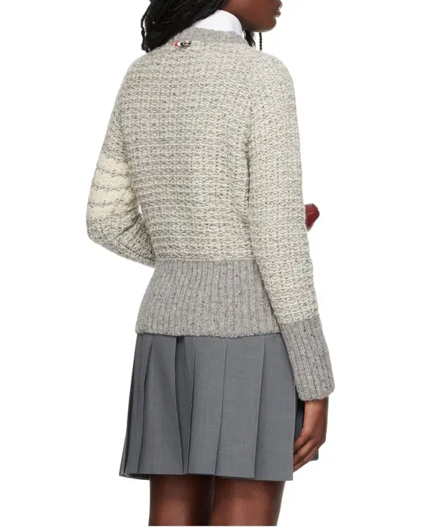Thom Browne 4-bar Crewneck Jumper - Light Gray