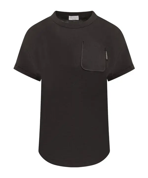 Brunello Cucinelli Short-sleeved Round Collar T-shirt - Black
