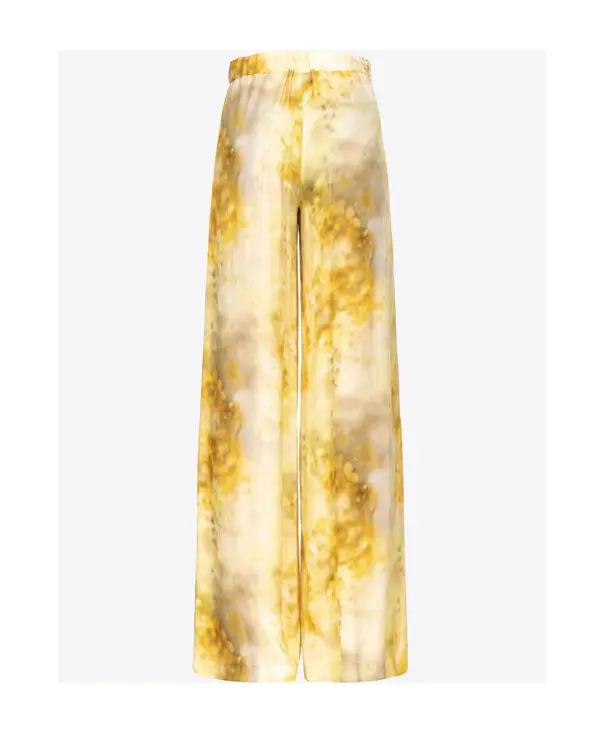 Pinko Faded Floral Wide Leg Palazzo Trousers - Nude