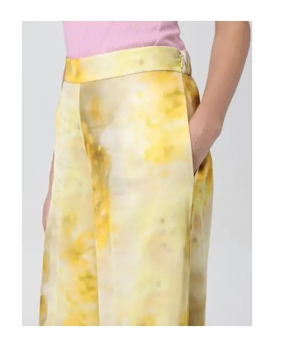 Pinko Faded Floral Wide Leg Palazzo Trousers - Nude