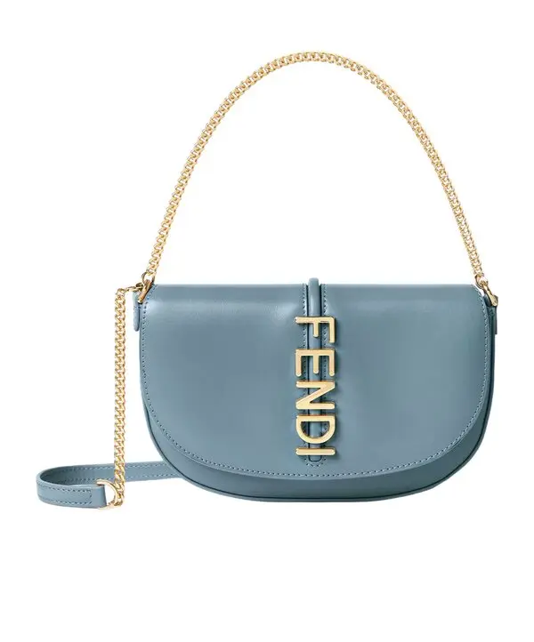 Fendi Fendigraphy Logo Lettering Chain-linked Wallet - Light Blue