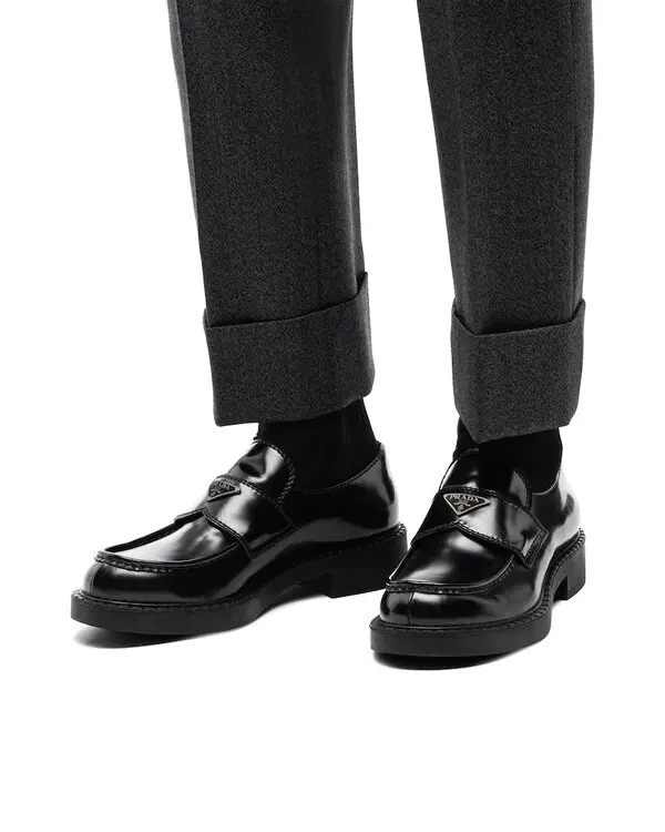 Prada Chocolate Brushed Loafers