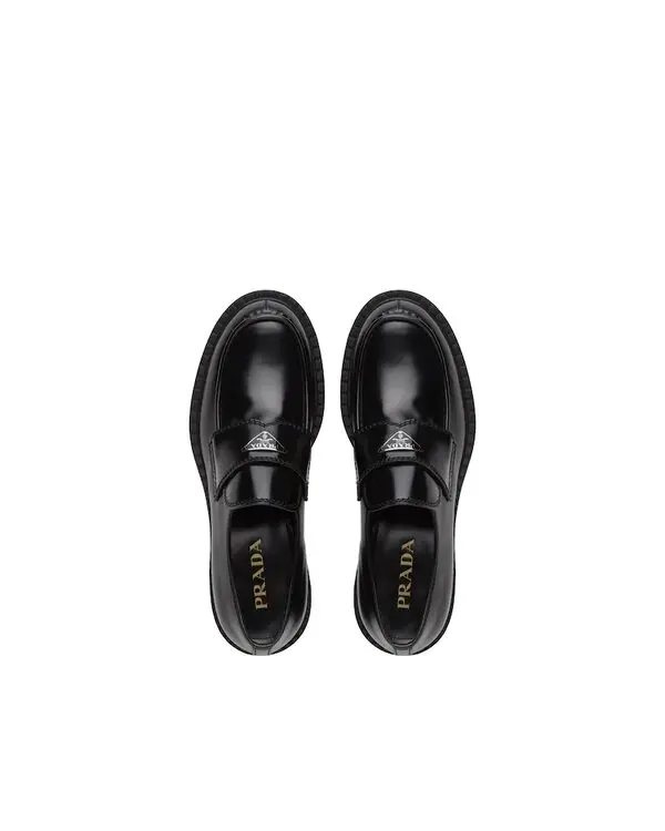 Prada Chocolate Brushed Loafers