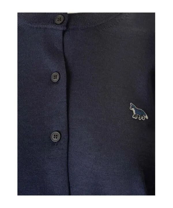 Maison Kitsuné Wool Round Neck Sweater With Embroidered Baby Fox