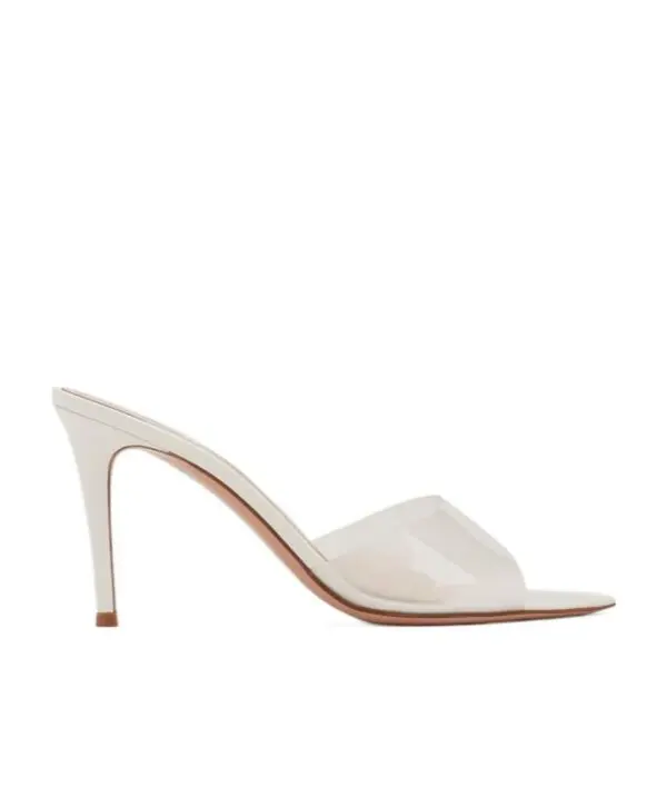 GIANVITO ROSSI Logo High-heeled Sandals - White