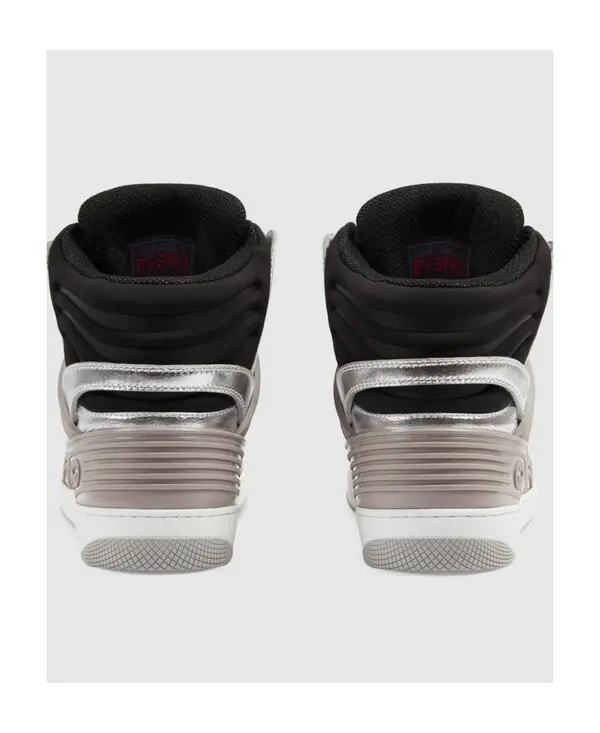 Gucci High Top Sneakers With Interlocking G Detail - Gray