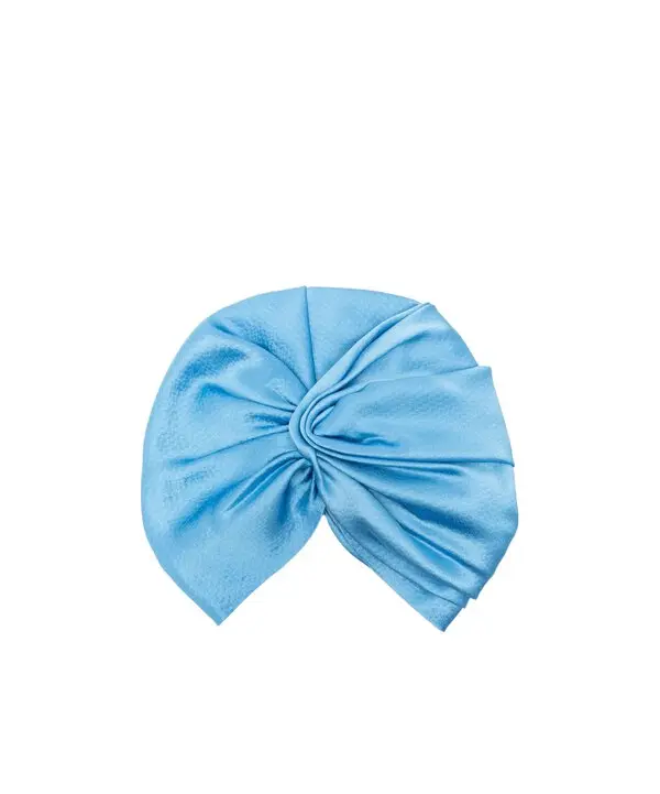 JENNIFER BEHR Twisted Satin Turban - Blue