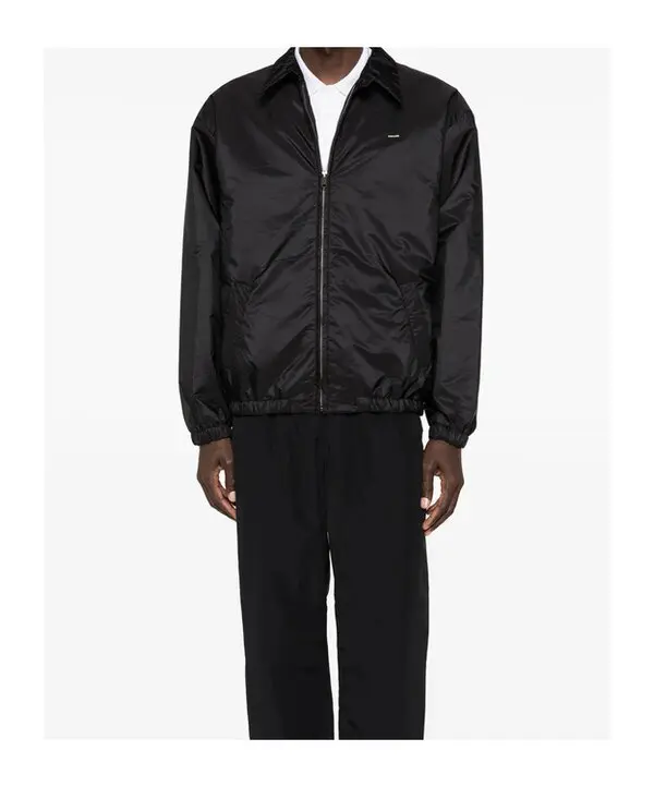 Prada Logo Detailed Zip-up Jacket - Black