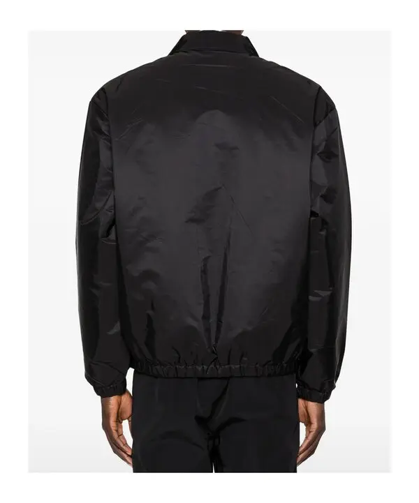 Prada Logo Detailed Zip-up Jacket - Black