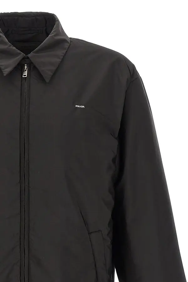Prada Logo Detailed Zip-up Jacket