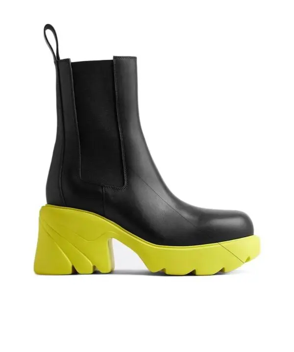 Bottega Veneta Flash 95mm Chelsea Boots - Black/kiwi Green