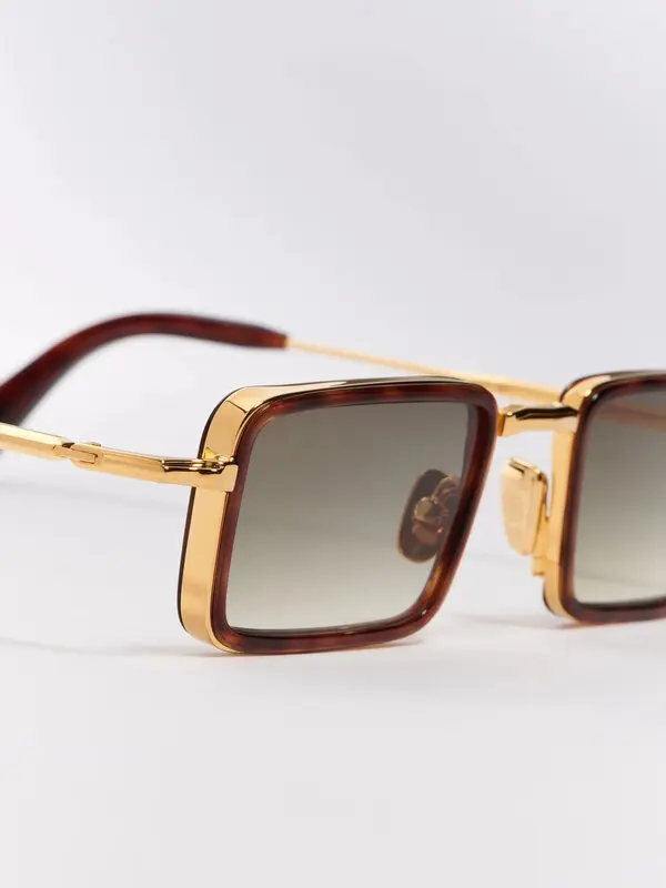 JOHN DALIA Pierce Rectangle Frame Sunglasses - Nude