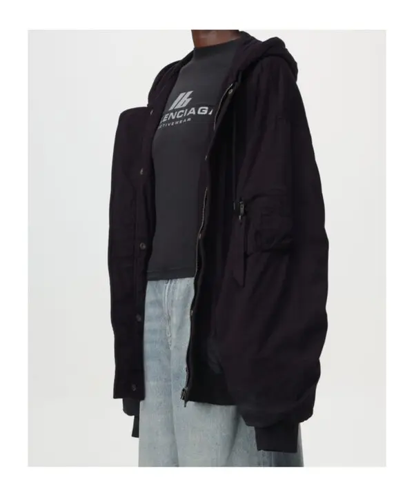Balenciaga Logo Printed Drawstring Hoodie