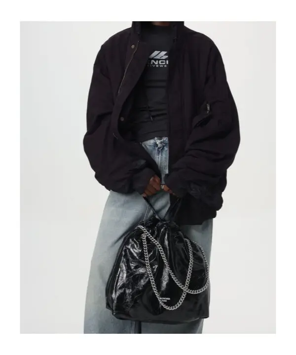 Balenciaga Logo Printed Drawstring Hoodie