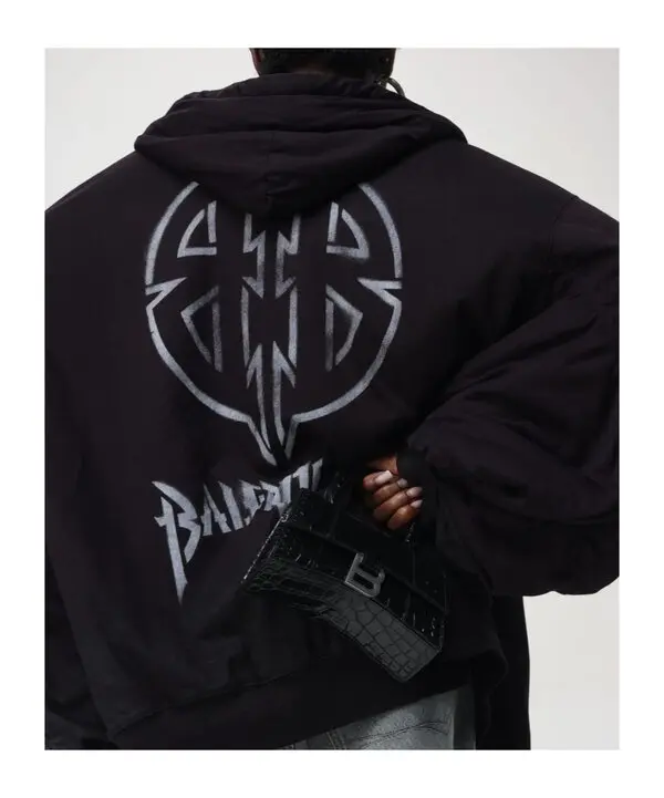 Balenciaga Logo Printed Drawstring Hoodie