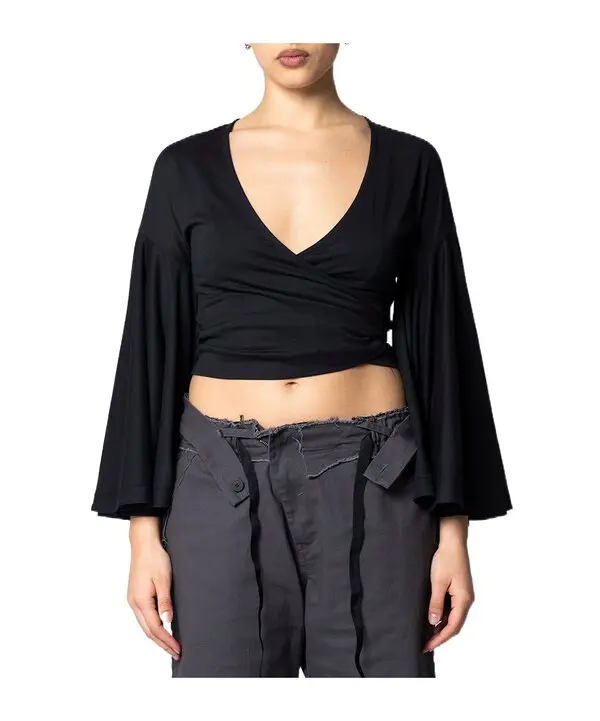 Jacquemus Le Cache Coeur Ventadou Wrap Top - Black