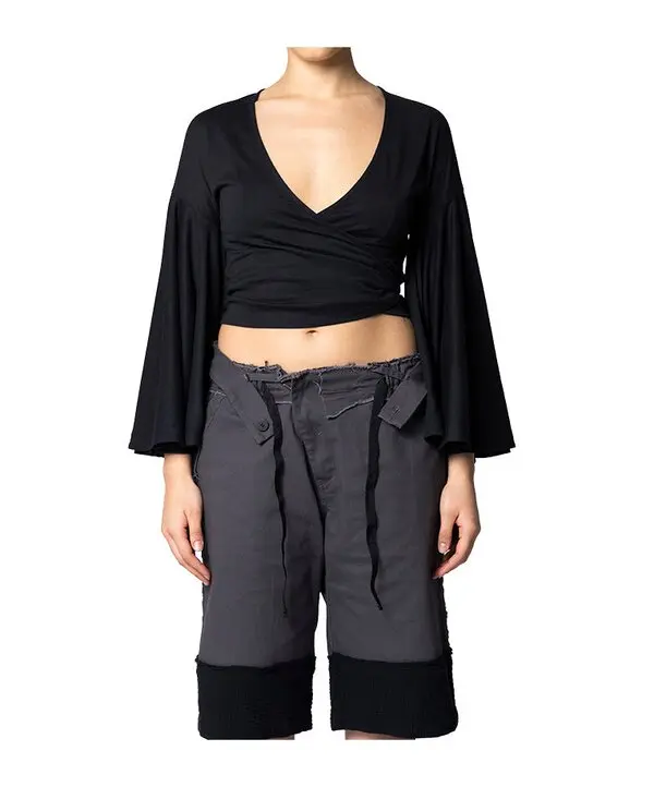 Jacquemus Le Cache Coeur Ventadou Wrap Top - Black