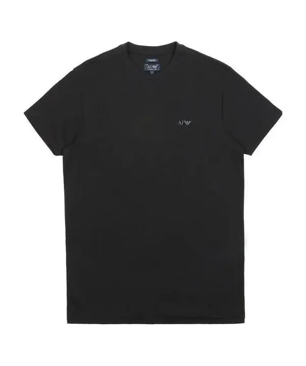 Emporio Armani Round Collar Logo T-shirt - Black