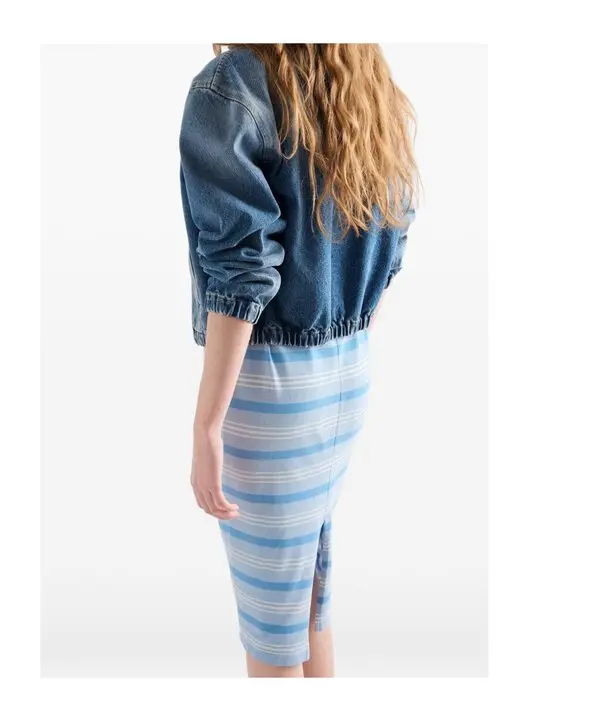 Prada Zip-up Denim Jacket With Trimmed Pockets
