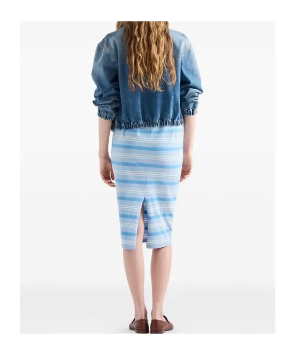 Prada Zip-up Denim Jacket With Trimmed Pockets