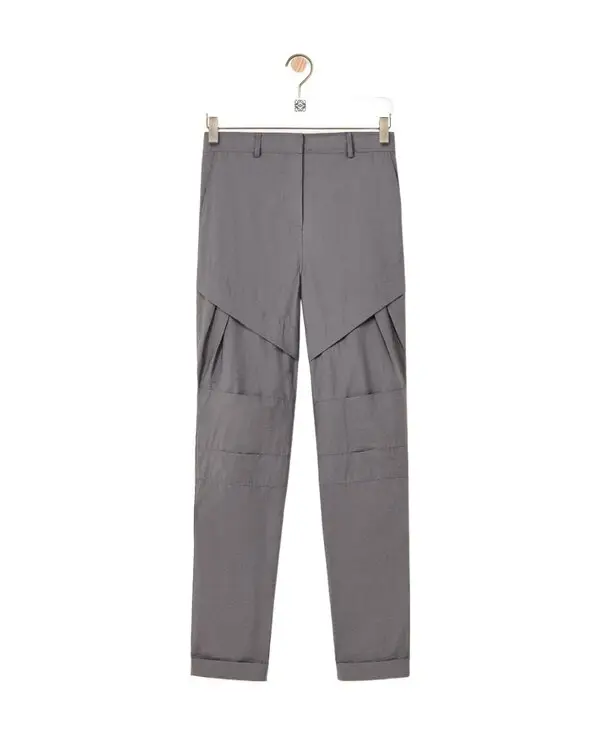 Loewe Pleated Cotton Trousers - Gray