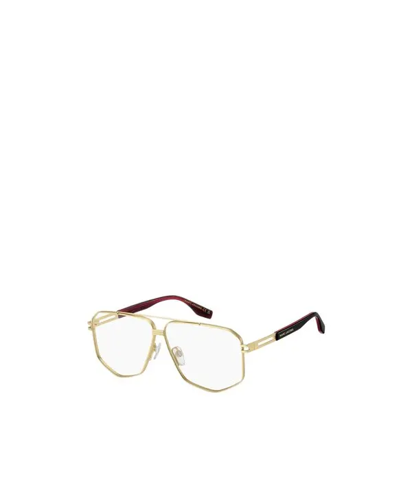 Marc Jacobs Full Rim Eyeglasses With Gold Tone Detailing - White