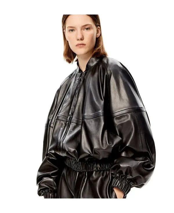 Loewe Nappa Leather Bomber Jacket With Anagram Clasp