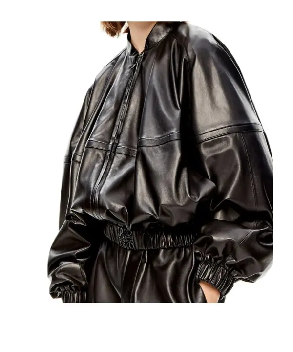 Loewe Nappa Leather Bomber Jacket With Anagram Clasp
