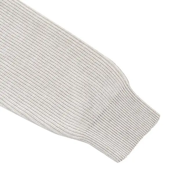 Brunello Cucinelli Long Sleeve Ribbed Knit Sweater With Pocket Detail