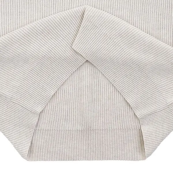 Brunello Cucinelli Long Sleeve Ribbed Knit Sweater With Pocket Detail