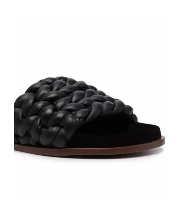 Chloé Braided Logo Slide Sandals