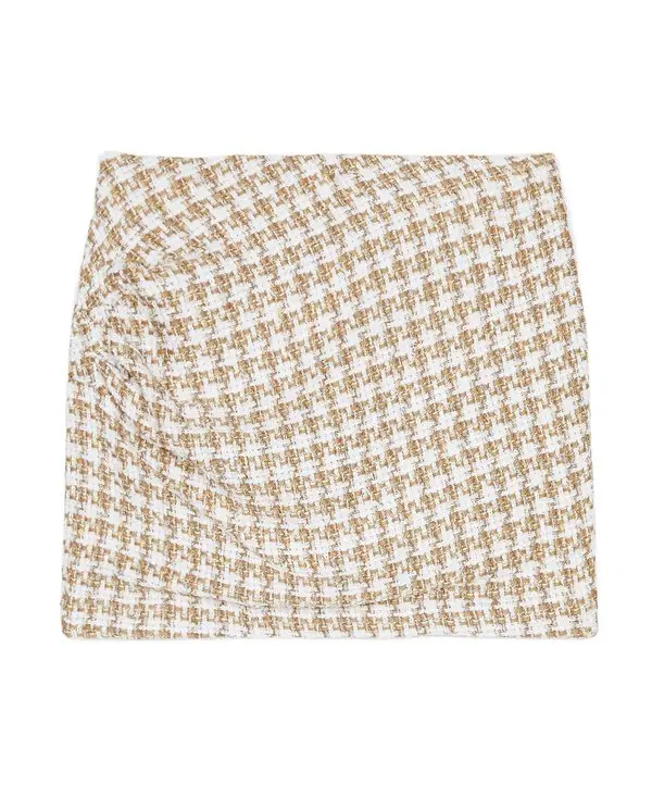 IRO PARIS Gathered Detail Tweed Mini Skirt - White