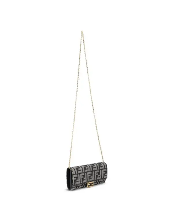 Fendi Baguette Continental Chained Wallet - Nude