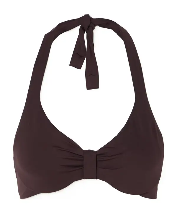 Max Mara Adele Halterneck Bikini Top - Brown