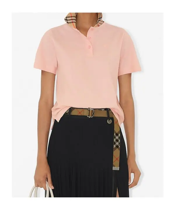 Burberry Checked Collar Polo Shirt - Bouquet