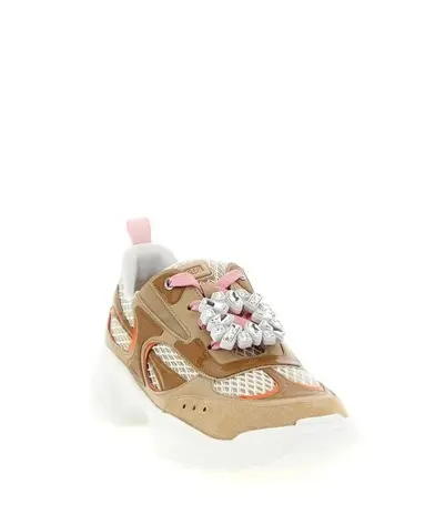 ROGER VIVIER Viv On The Run Sneakers With Crystal Buckle