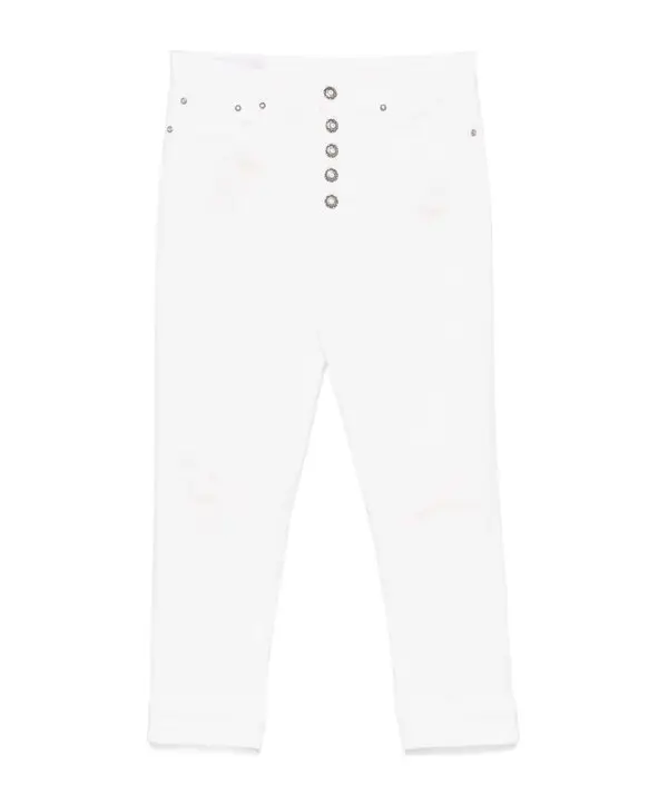 DONDUP Single-breasted Button-up Denim Trousers - White