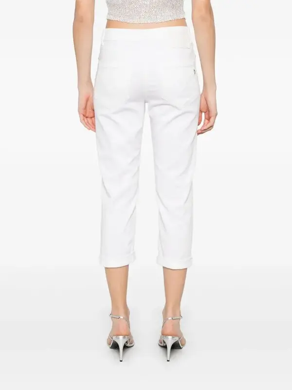 DONDUP Single-breasted Button-up Denim Trousers - White