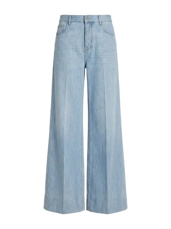 Bottega Veneta Logo Patch Wide Leg Jeans