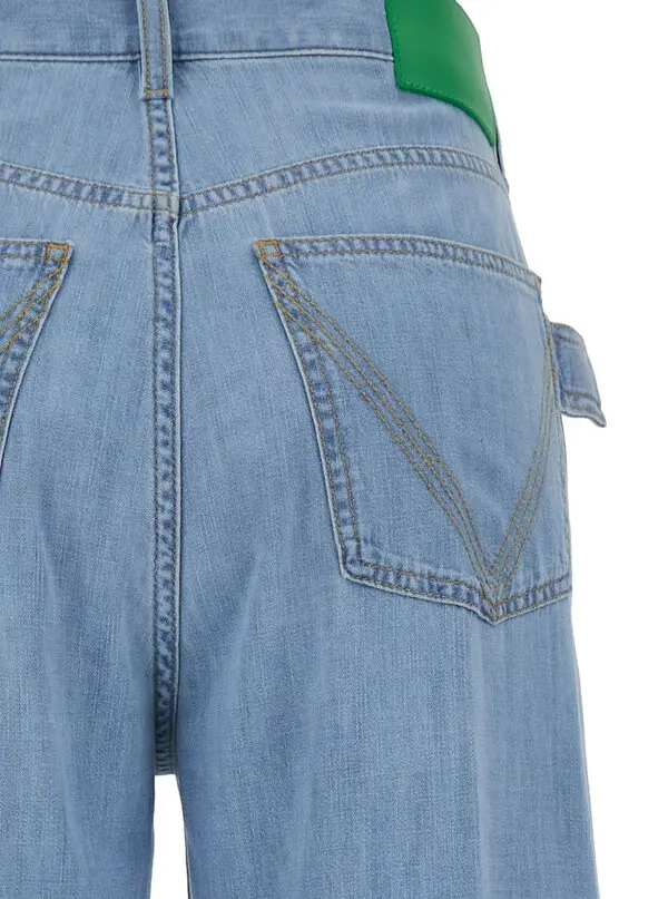 Bottega Veneta Logo Patch Wide Leg Jeans