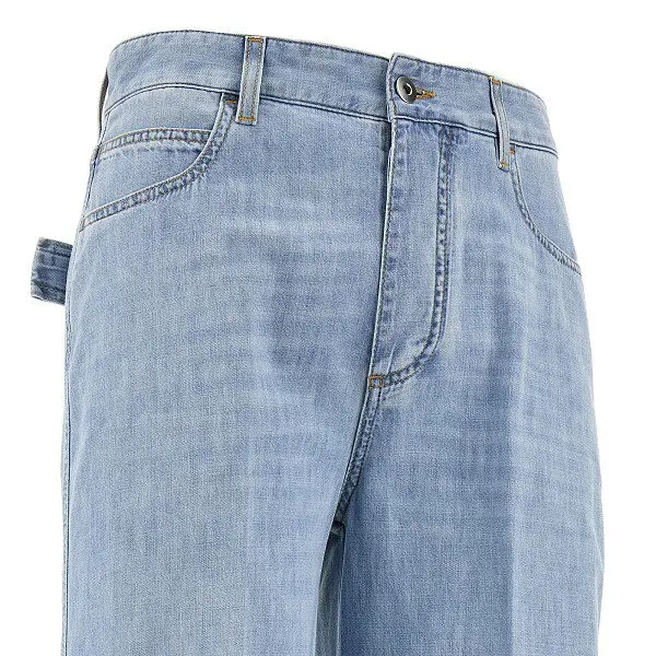 Bottega Veneta Logo Patch Wide Leg Jeans