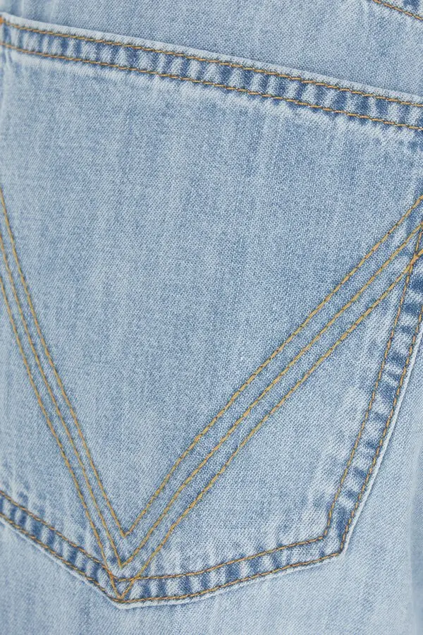 Bottega Veneta Logo Patch Wide Leg Jeans